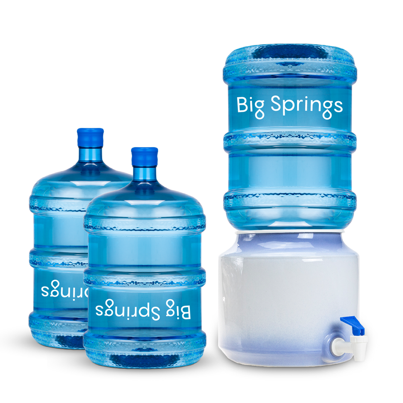 Ceramic Dispenser & 3 x 15L Water Bottles | Big Springs Water